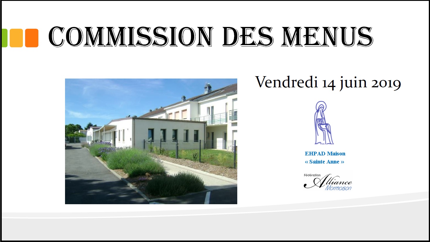 La commission des menus - EHPAD Maison Sainte Anne Jard sur Mer